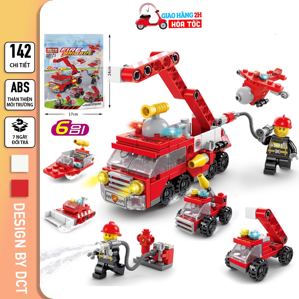 Mua Bộ xếp hình Lego xe cứu hỏa đỏ, đồ chơi Lego cho bé 142 chi tiết ...