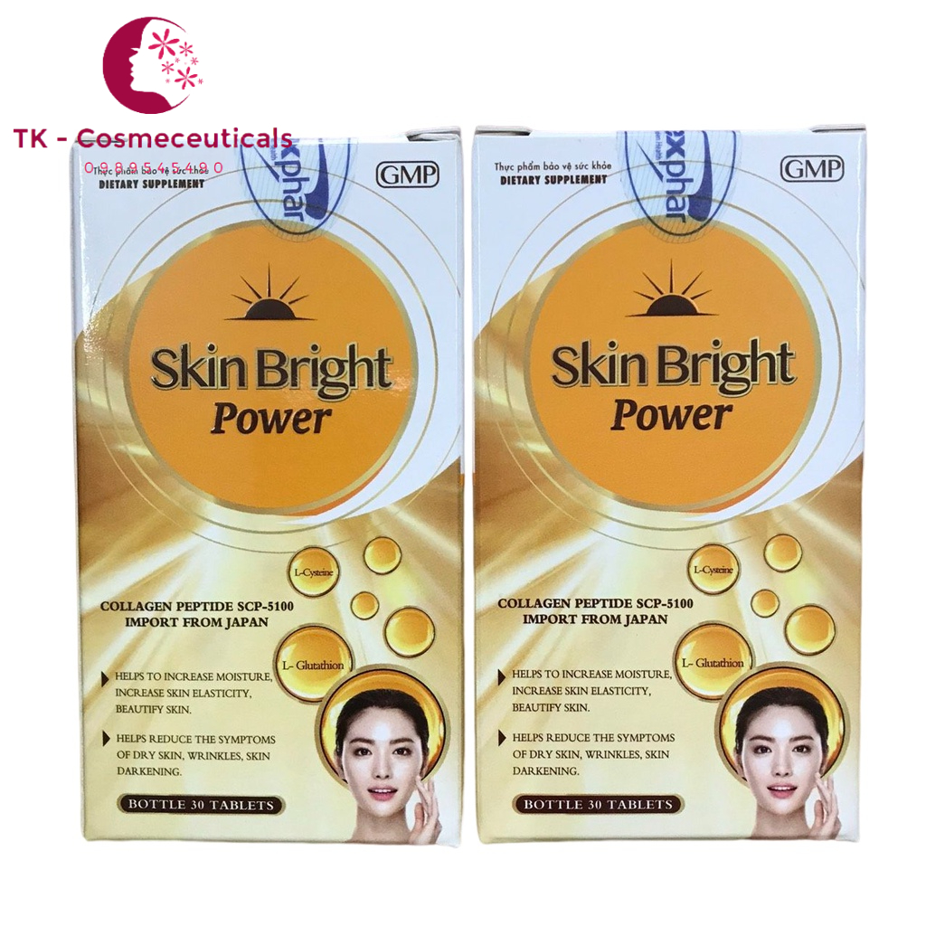 (CHÍNH HÃNG) Viên Uống Skin Bright Power Hỗ Trợ Làm Đẹp Da, Trắng Da ...