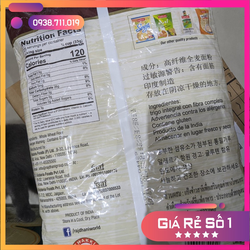 Mua Bột Mì Nguyên Cám Ấn Độ Atta Rajdhani gói 5kg giá rẻ nhất | TecKi.Vn