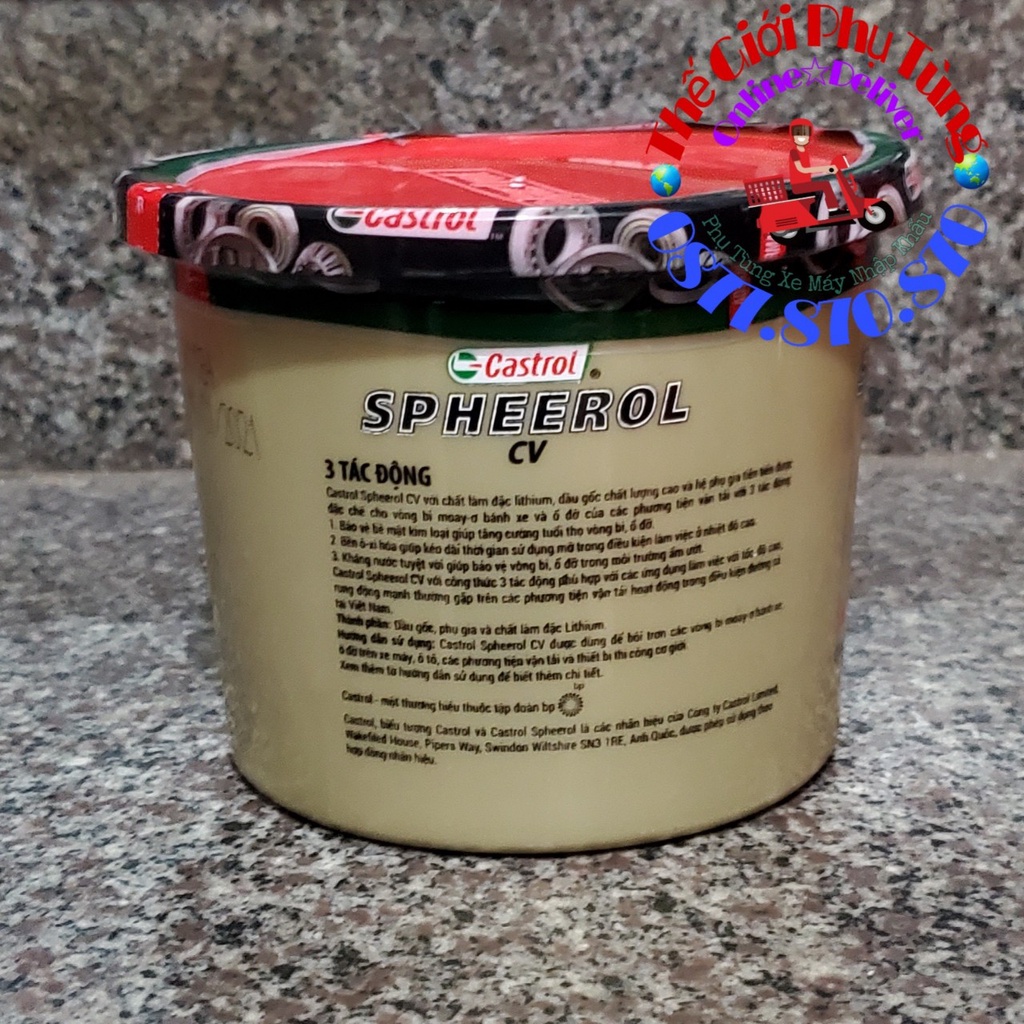 Mua [Chính hãng] HỘP MỠ BÒ CHỊU NHIỆT, BÔI TRƠN CASTROL 500G. giá rẻ ...