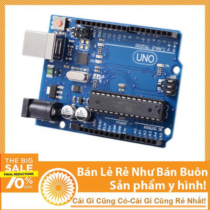 Mạch Arduino Uno R3 Atmega16u2 Chip Cắm Tặng Kèm Cáp Nạp Code