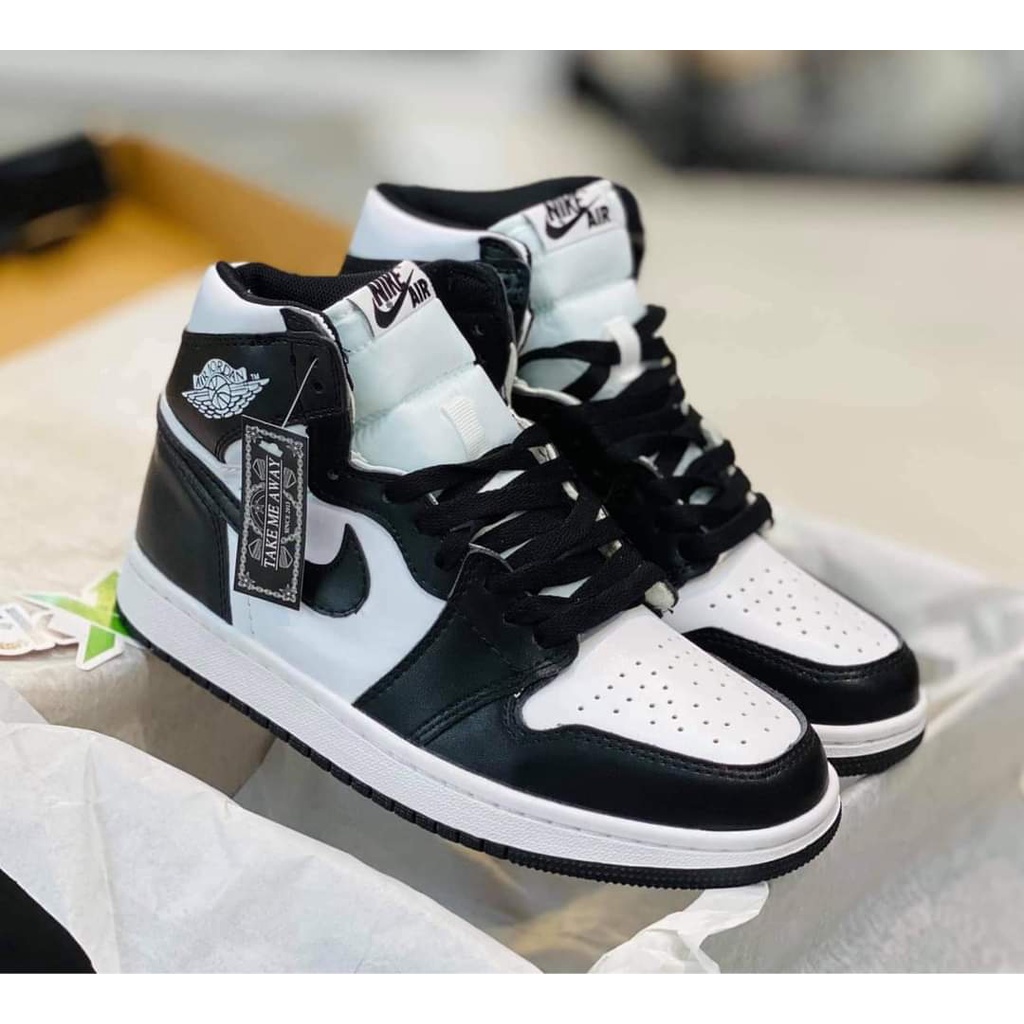 Giày thể thao Jordan cao cổ đen trắng, Giày air Jodan 1 high panda cao ...