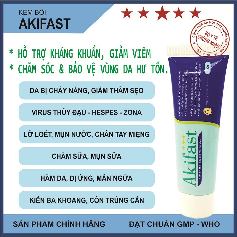 Mua Kem bôi Akifast Hỗ trợ kháng khuẩn, giảm viêm da, chống hăm da em bé, chăm sóc và bảo vệ ...