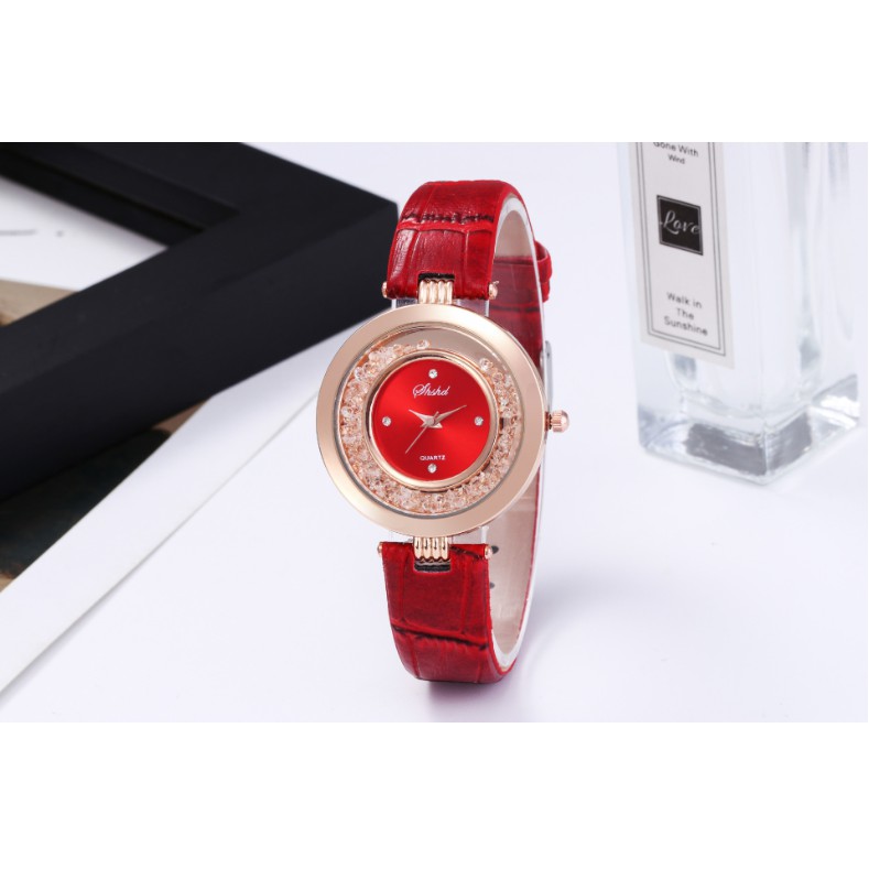 [CỰC ĐẸP] ĐỒNG HỒ NỮ DÂY DA SHDHD MẶT ĐÁ ĐÍNH NGỌC PHONG CÁCH HÀN QUỐC ...