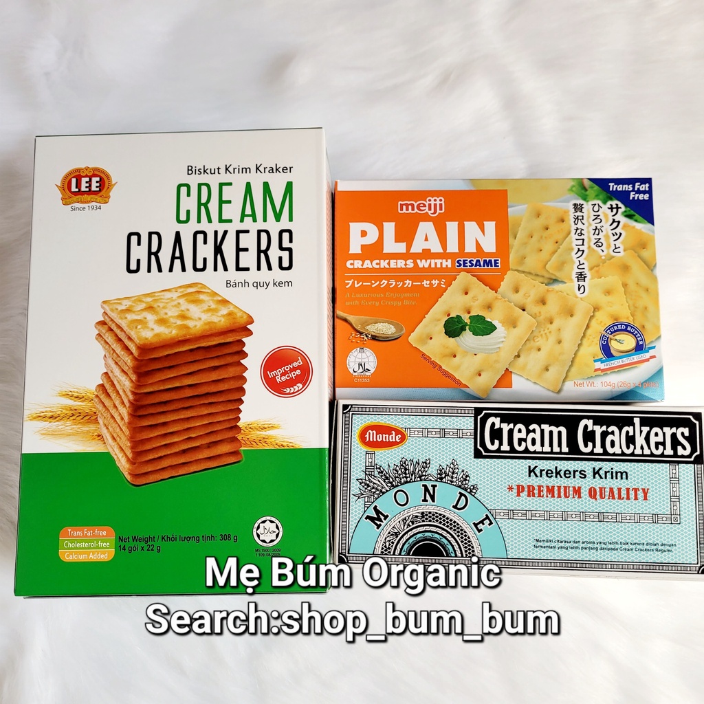 Combo 3 hộp Bánh quy giòn lạt Cream Cracker MONDE 180g - ăn vặt chuyên ...