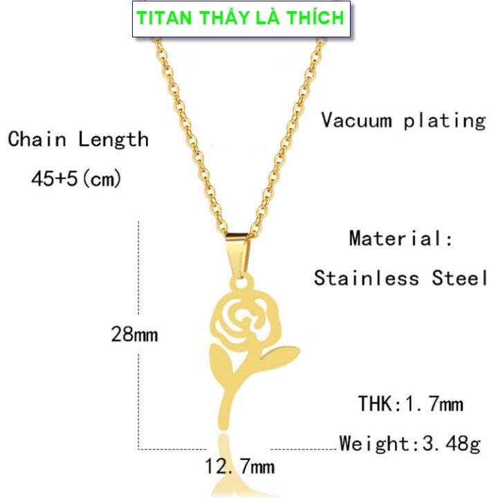 Dây chuyền đẹp cho nữ titan bông hoa đẹp - Hàng titan vàng 18k sáng ...