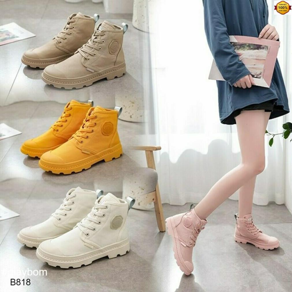 Mua Giày Boot Nữ Cổ Lửng Đế Cao 2 cm Vải Mền (4 vàng) B818 : : ; $ 12 ...