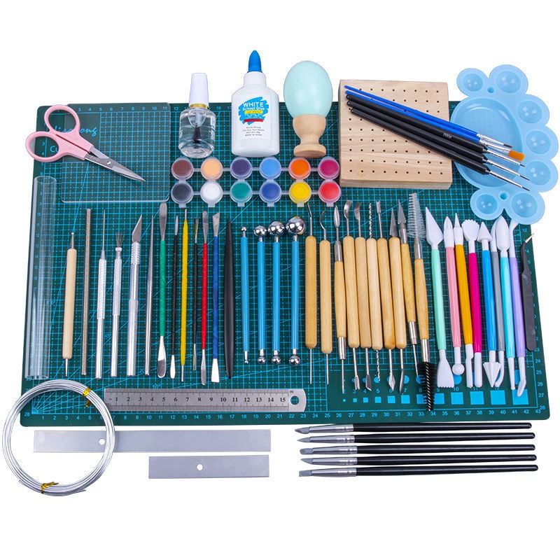 Mua Bộ dụng cụ đất nặn siêu nhẹ đất sét handmade tự làm đồ gốm mềm đất ...