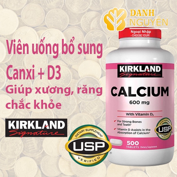 Viên Uống bổ sung Canxi Kirkland Calcium 600mg Vitamin D3 500 Viên - Hàng Chính Hãng | Shopee ...