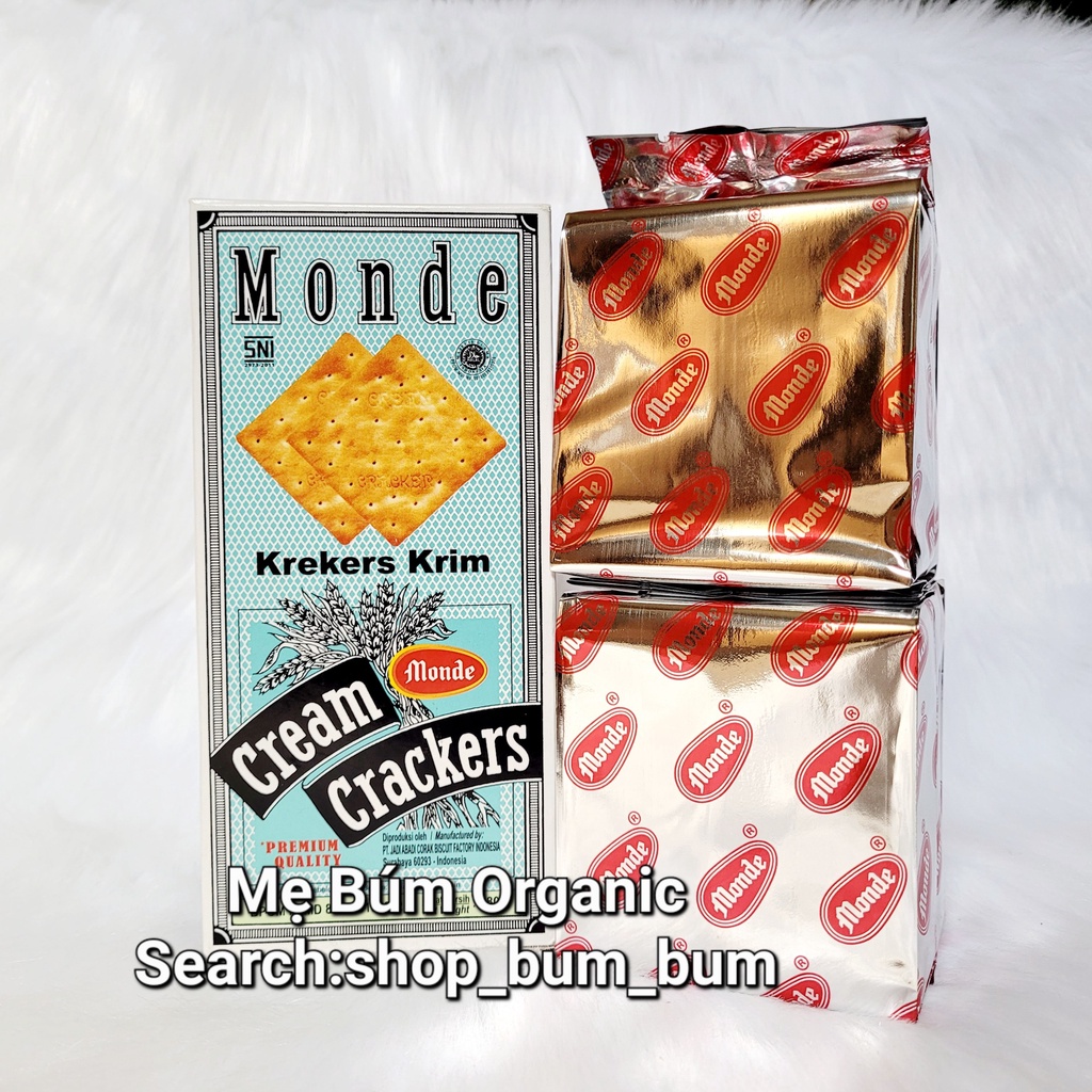 Combo 3 hộp Bánh quy giòn lạt Cream Cracker MONDE 180g - ăn vặt chuyên ...