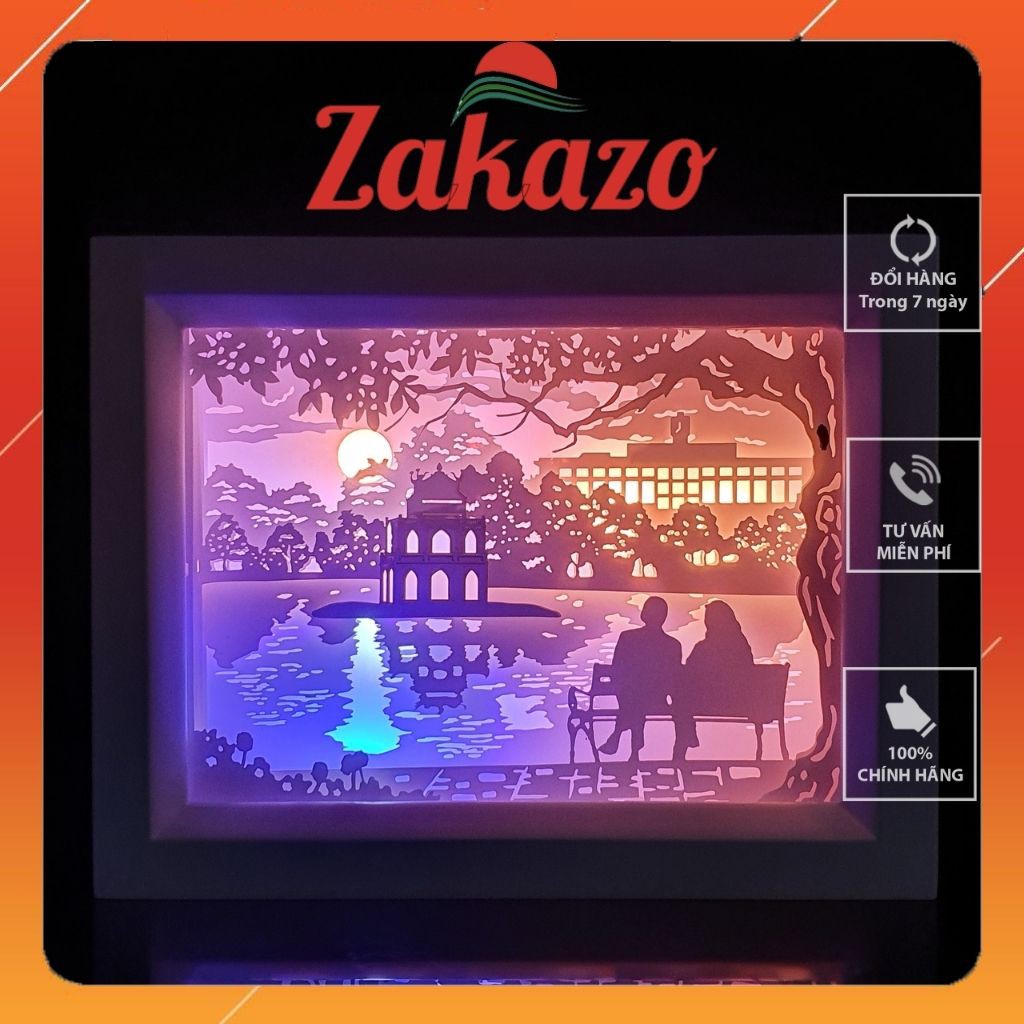 Mua Lightbox kirigami Đèn ngủ 3D, Hồ Gươm, tranh giấy Led 3D hồ Hoàn ...