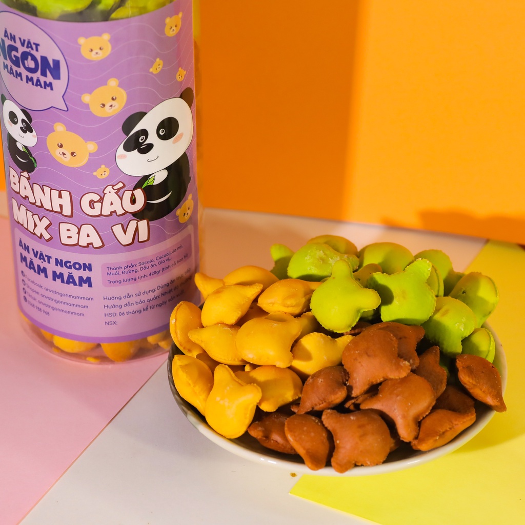 Mua Bánh gấu nhân kem mix 3 vị trà xanh, socola, kem 420 gr Đồ ăn vặt ...