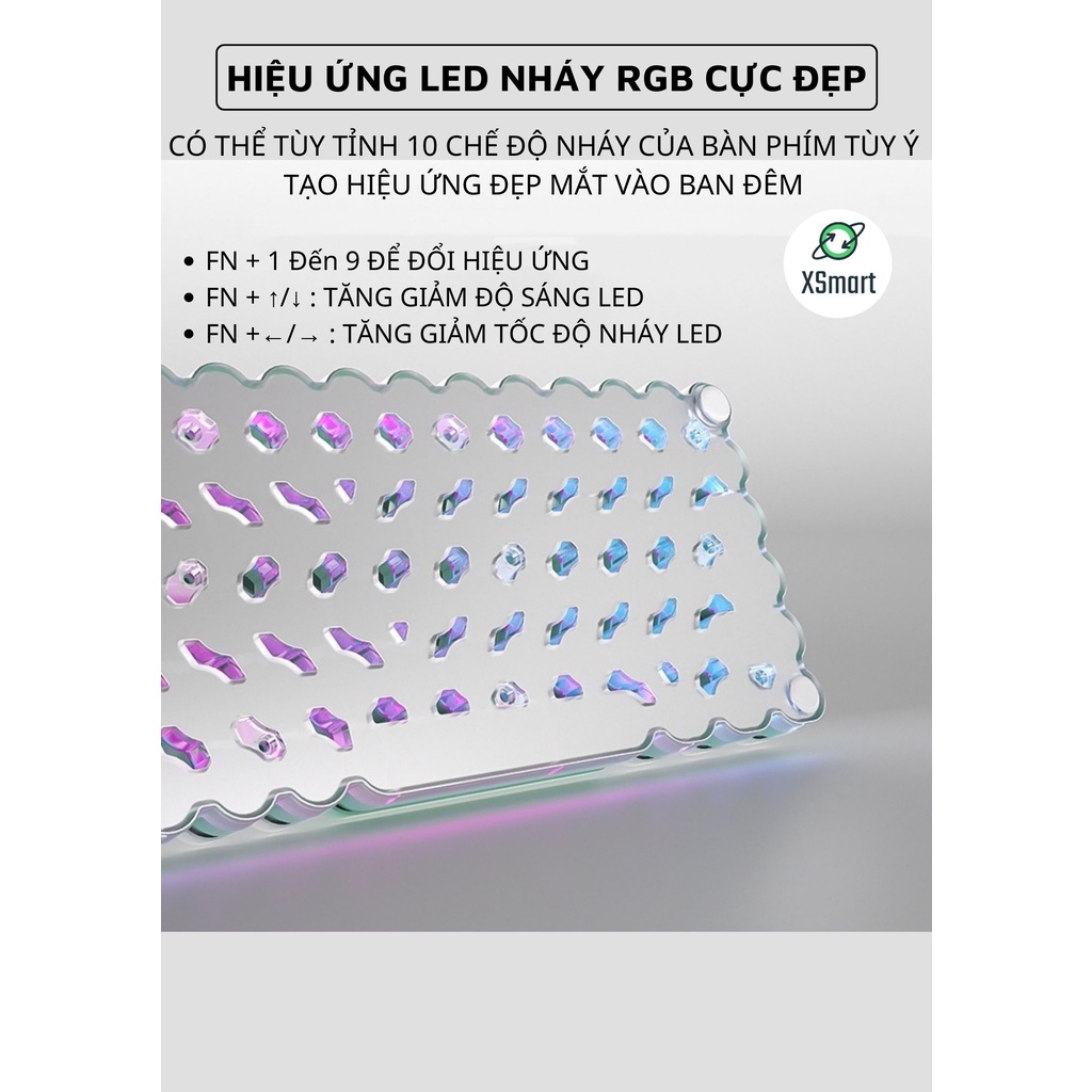 Mua Bàn Phím Không Dây Bluetooth Mini Có Led RGB Nút Tròn OG80 Chống ...