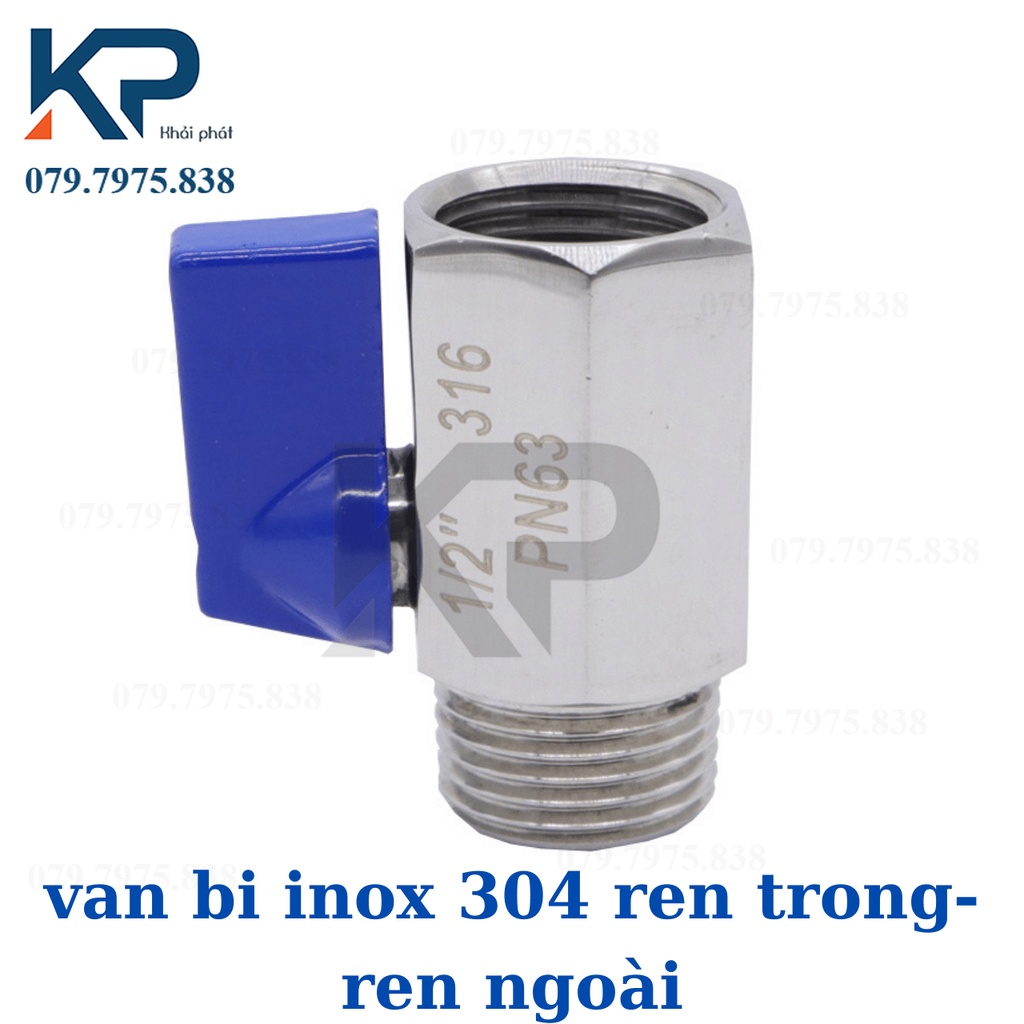 Mua Van bi mini inox 304-van gạt tay mini ren trong ren ngoài- van khóa ...