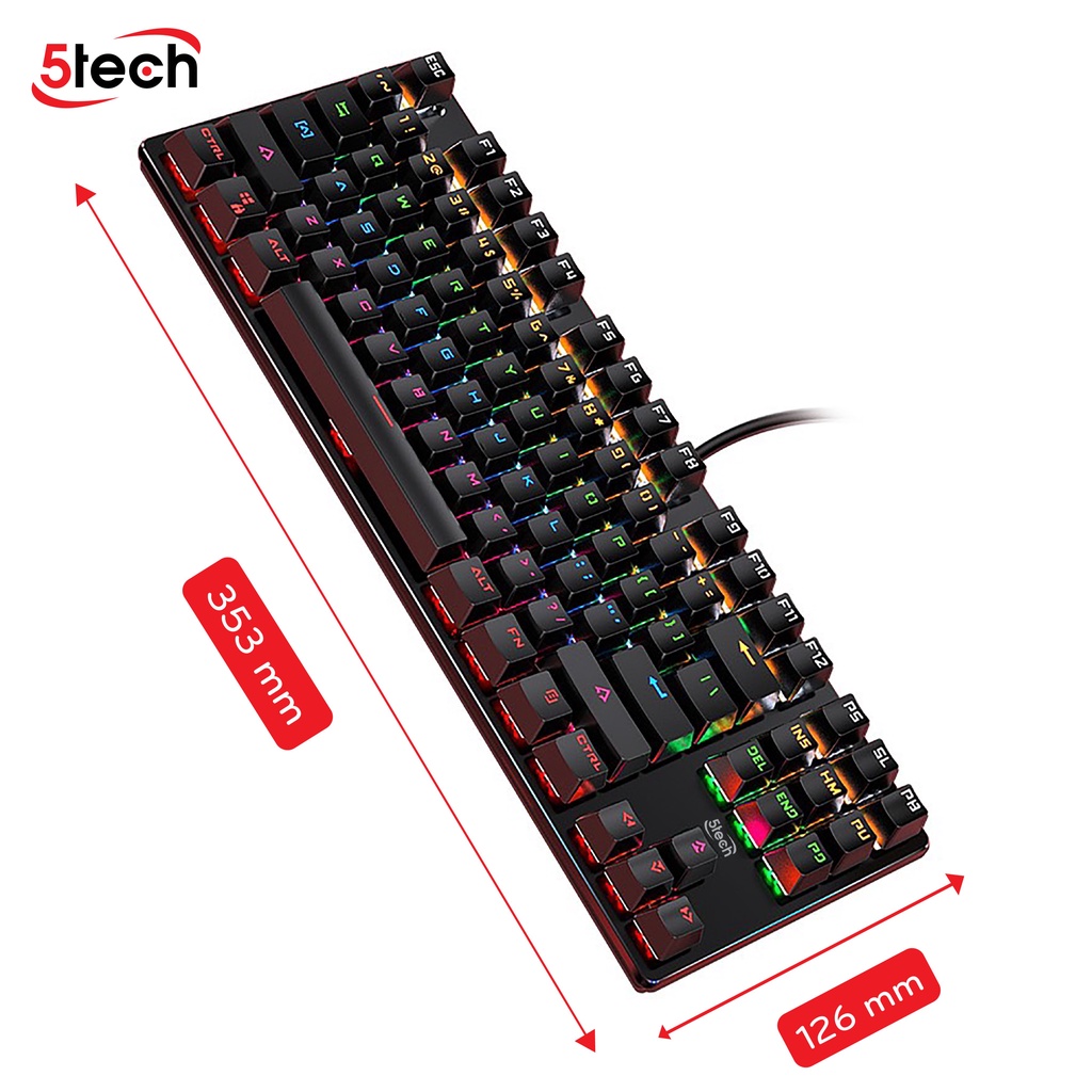 Mua Bàn phím cơ gaming máy tính 5TECH,87 phím với nhiều hiệu ứng led ...