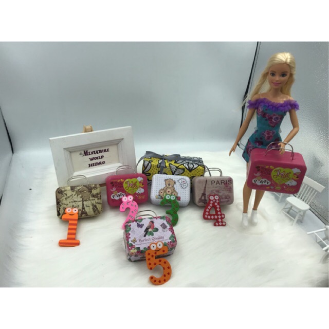 Vali xách tay mini. Vali cho búp bê barbie. Vali mini decor. Trang trí ...