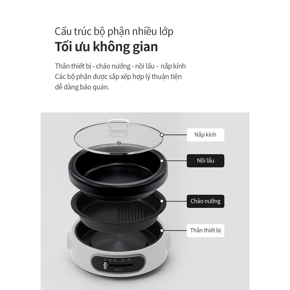 Mua Nồi lẩu điện đa năng Lock&Lock 4L Multi Cooker EJP544WHT - Hàng ...