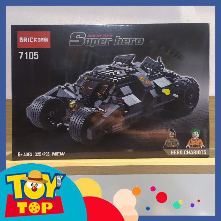 Lắp ráp ghép Batmobile xe ô tô địa hình cỡ trung Batman Tumbler của người dơi xếp hình Jisi ...
