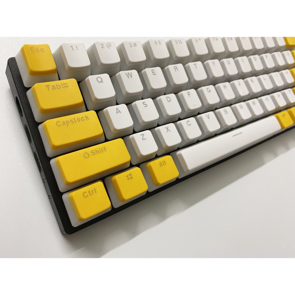 Mua Keycap pudding, keycap pudding trắng màu vàng 61 Double Shot PBT ...