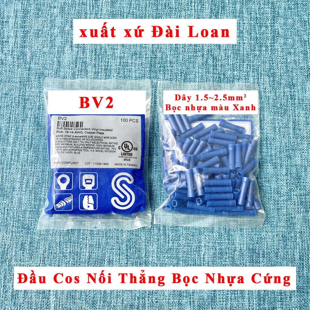 Đầu cos nối thẳng trần BNT1 BNT2 BNT5 BNT8 BNT14 có bọc nhựa BV1 BV2 BV5