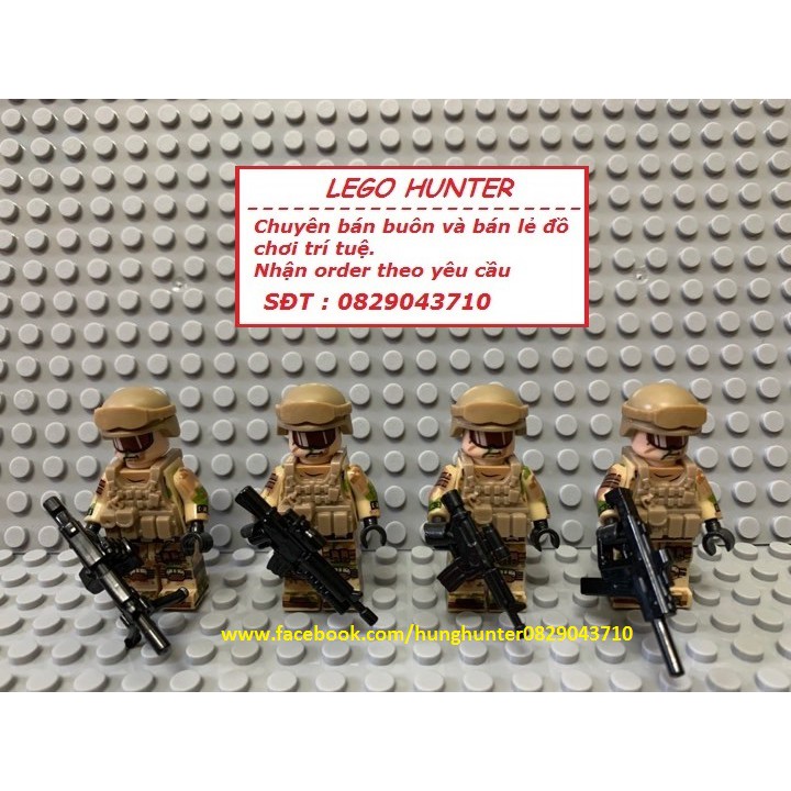 Lego Minifigures Army : Combo 4 Lính thủy quân lục chiến Mỹ USMC ...