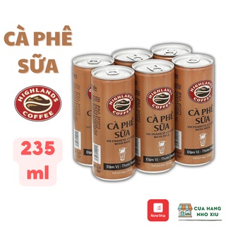 Cà Phê Sữa Highland Lon 235ml Lốc 6 Lon Cafe Highlands Cafe lon Date ...
