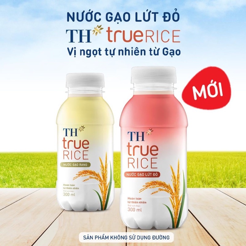 Thùng 24 chai nước gạo rang/ nước gạo lức đỏ TH TRUE RICE 300ml 24 chai