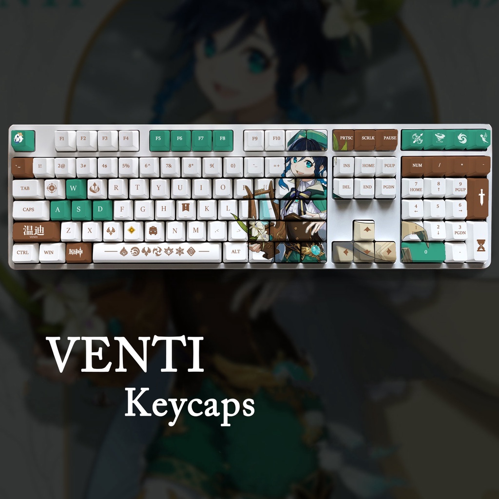Keycap Genshin Impact Venti Bộ 108 Nút Bàn Phím OEM/Cherry Profile PBT ...