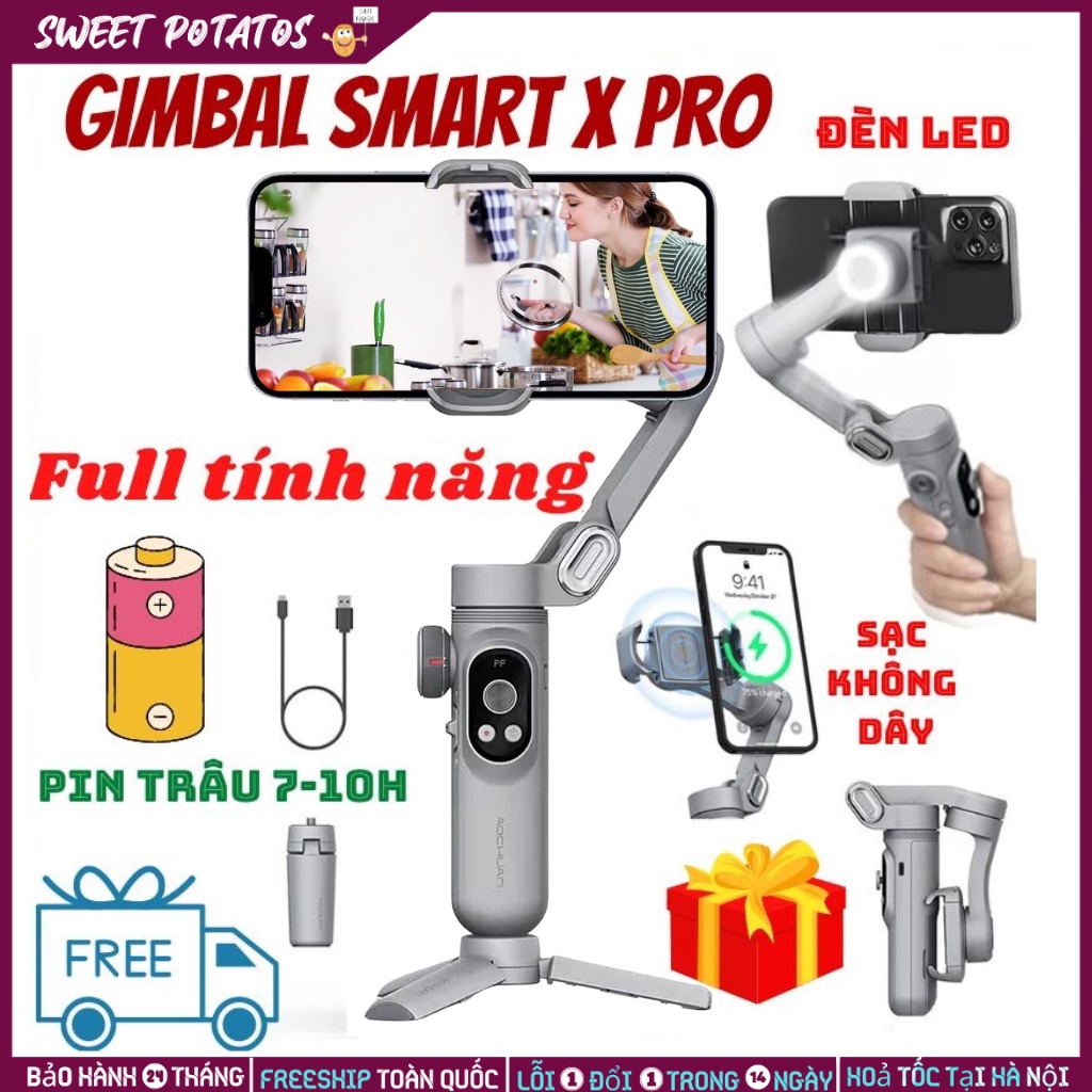 Mua 💖Hà Nội💖 Gimbal SMART X PRO - Tích hợp sạc không dây - Pin 3200 mAh ...
