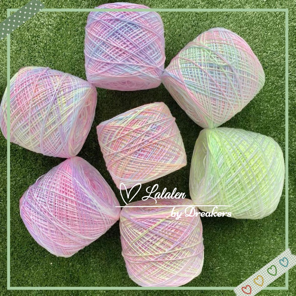 Mua Len bông sữa cotton nhuộm ombre/màu pastel cầu vồng cuộn 50gr (Bảng ...