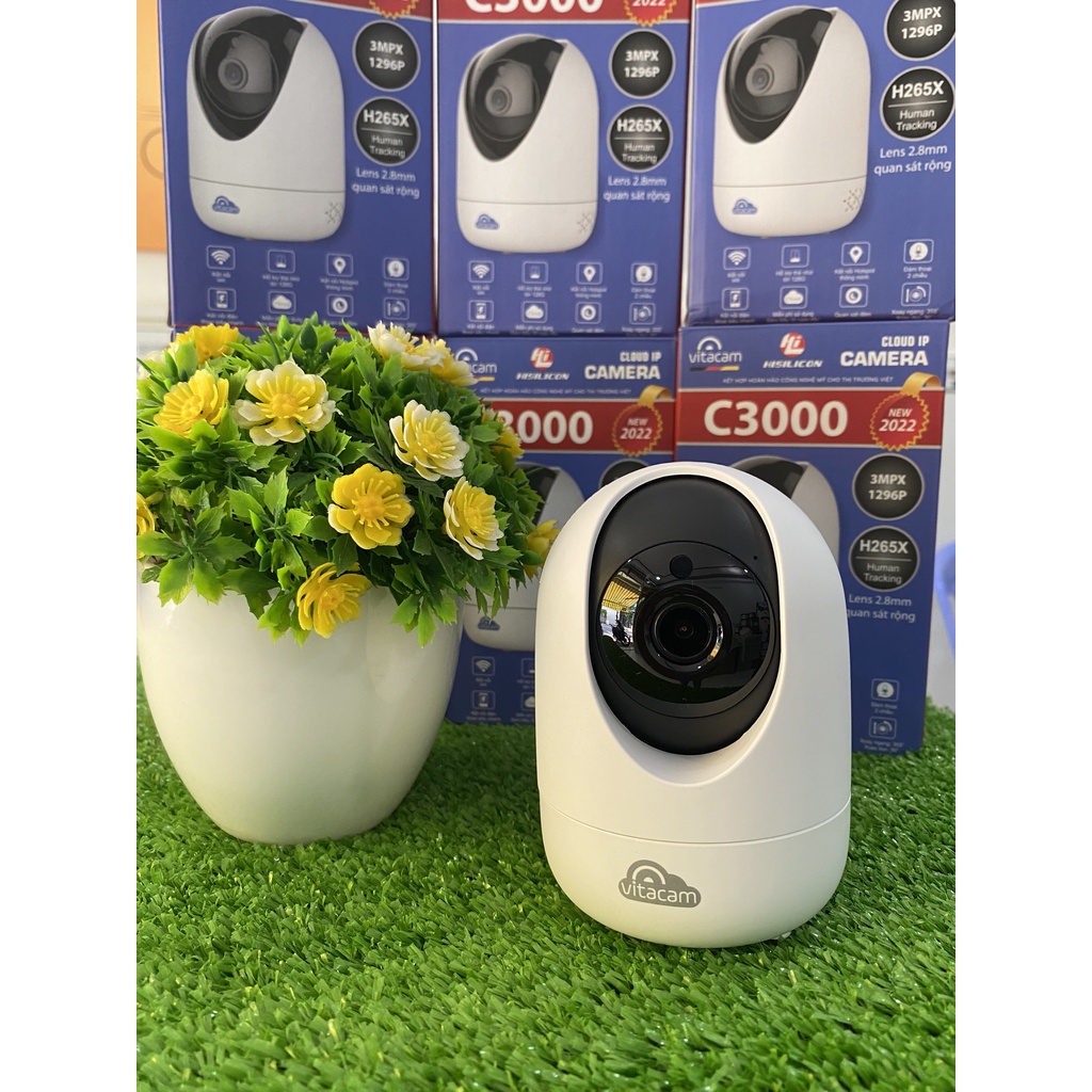 Camera IP Wifi VITACAM C3000 3.0MPX FullHD - Xoay 360, Đàm thoại 2 ...