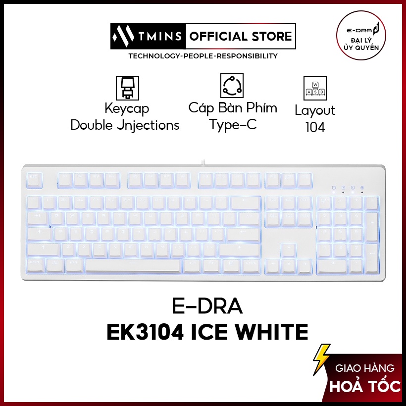 Bàn phím cơ E-Dra EK3104 Ice White | Shopee Việt Nam