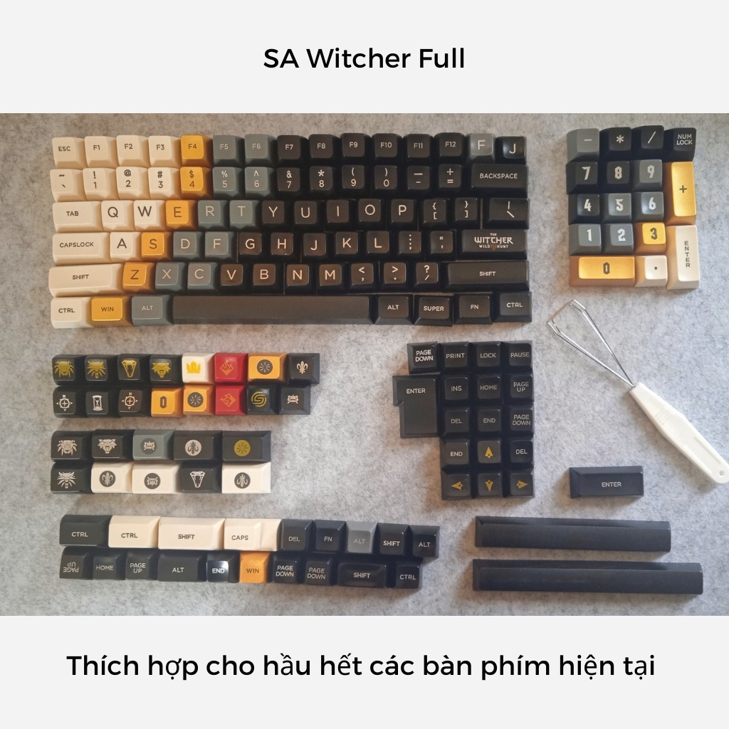 Bộ Keycap SA Witcher Tráng Men Siêu Bền Nút Bàn Phím Cơ - Kicap