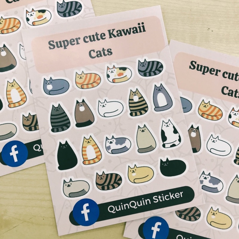 Sticker mèo Super cute Kawaii Cats | Shopee Việt Nam
