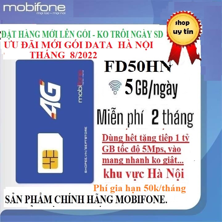 [THANH LÝ]Sim 4G Mobifone 5G/ngày Miễn phí 2 tháng Sim 4G Mobifone ...