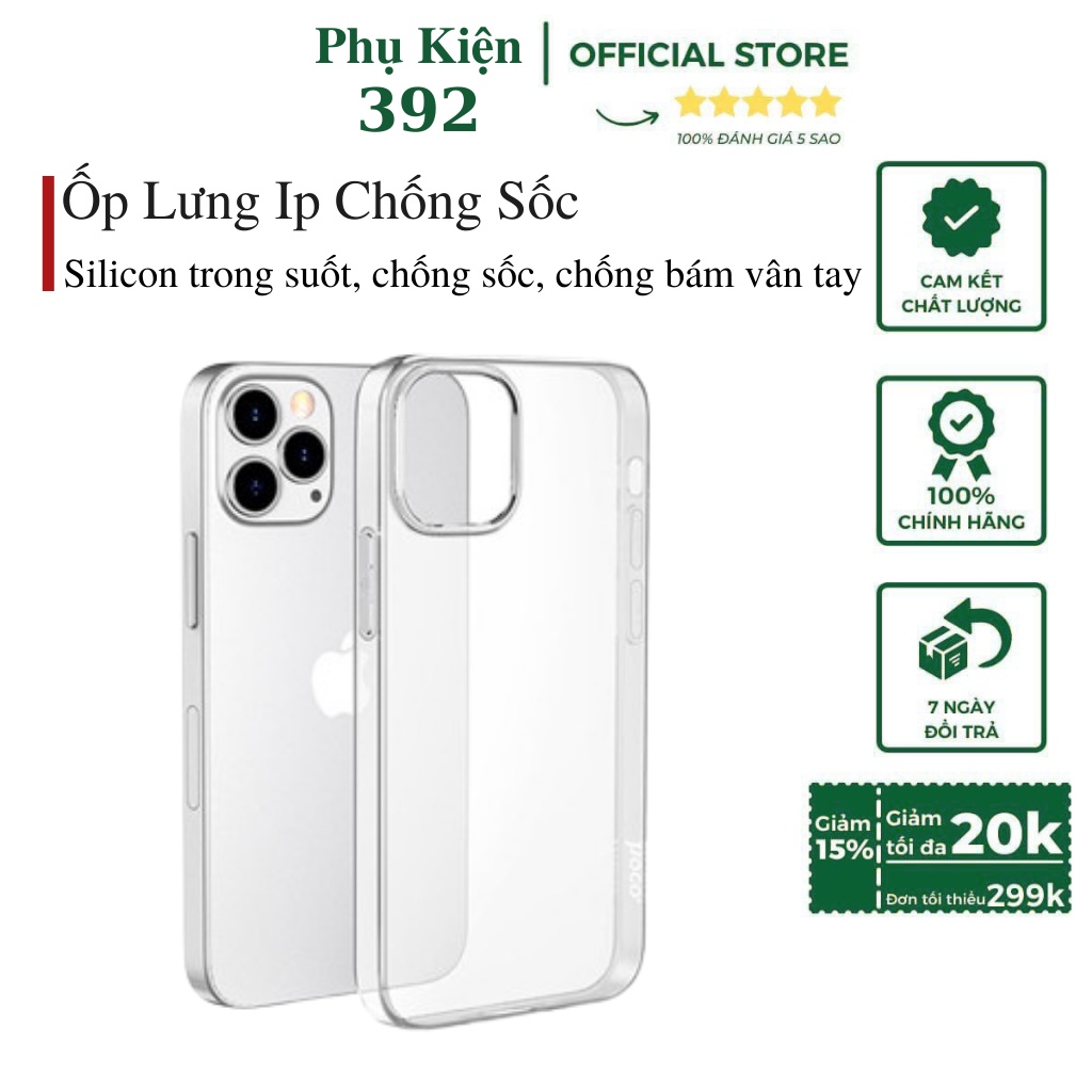 Mua ỐP silicon dẻo chống sốc - va đập trong suốt cho IP từ IP 5 -13 ...