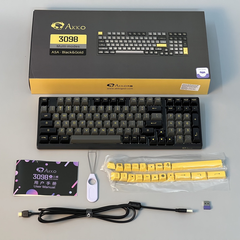Bàn Phím Cơ AKKO 3098B Multi-Modes Black Gold