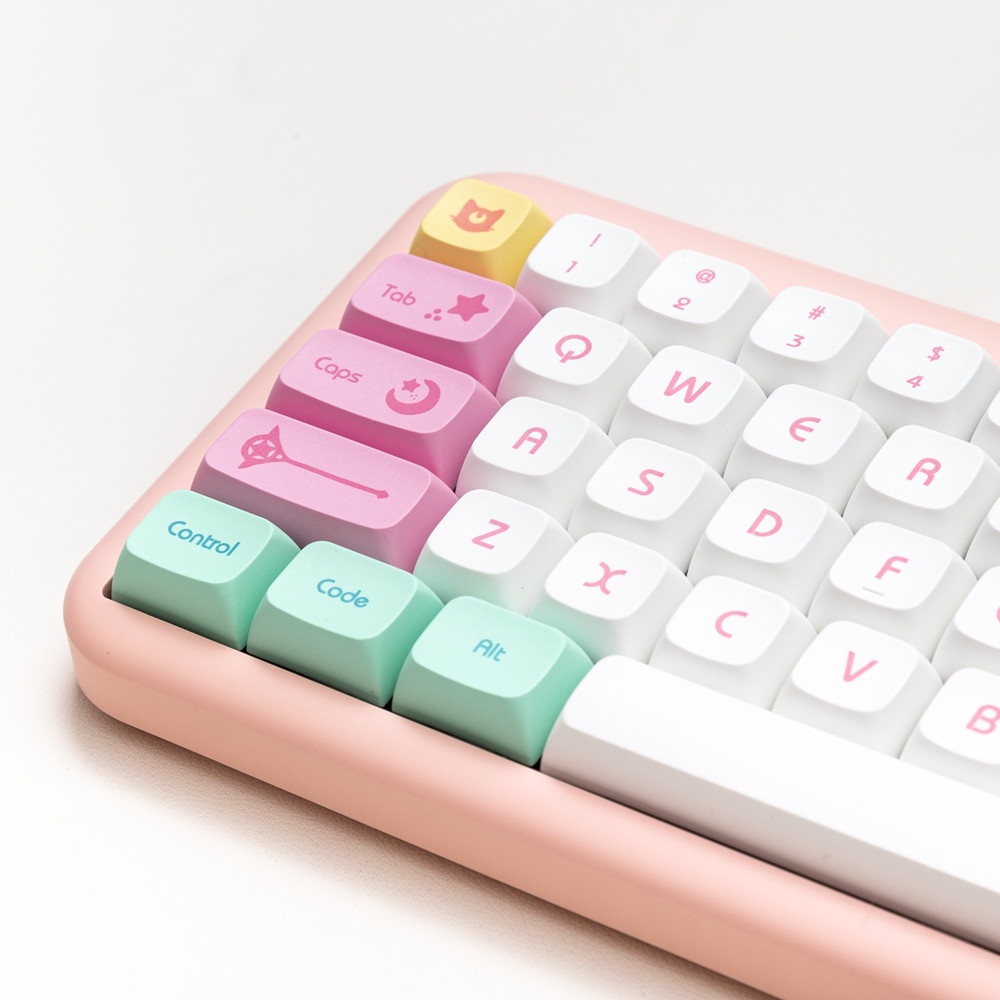143 Phím Magical Girl Keycaps XDA Profile Màu Hồng PBT DYE SUB Bàn Phím ...
