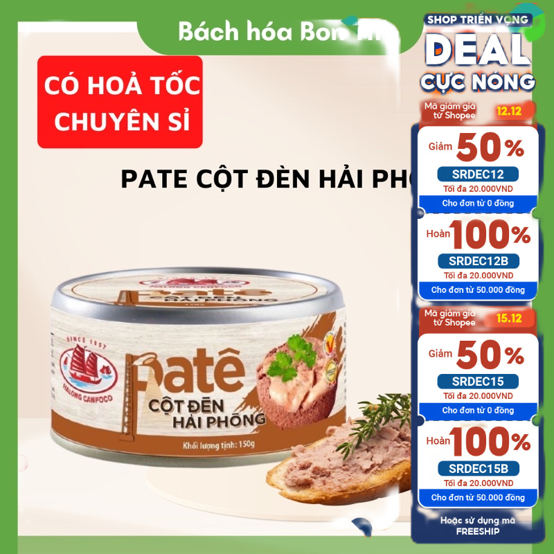 Mua Pate Cột Đèn Hải Phòng 150g, Pa tê Đặc Sản HP, Ăn Liền, Ăn Kèm Bánh ...