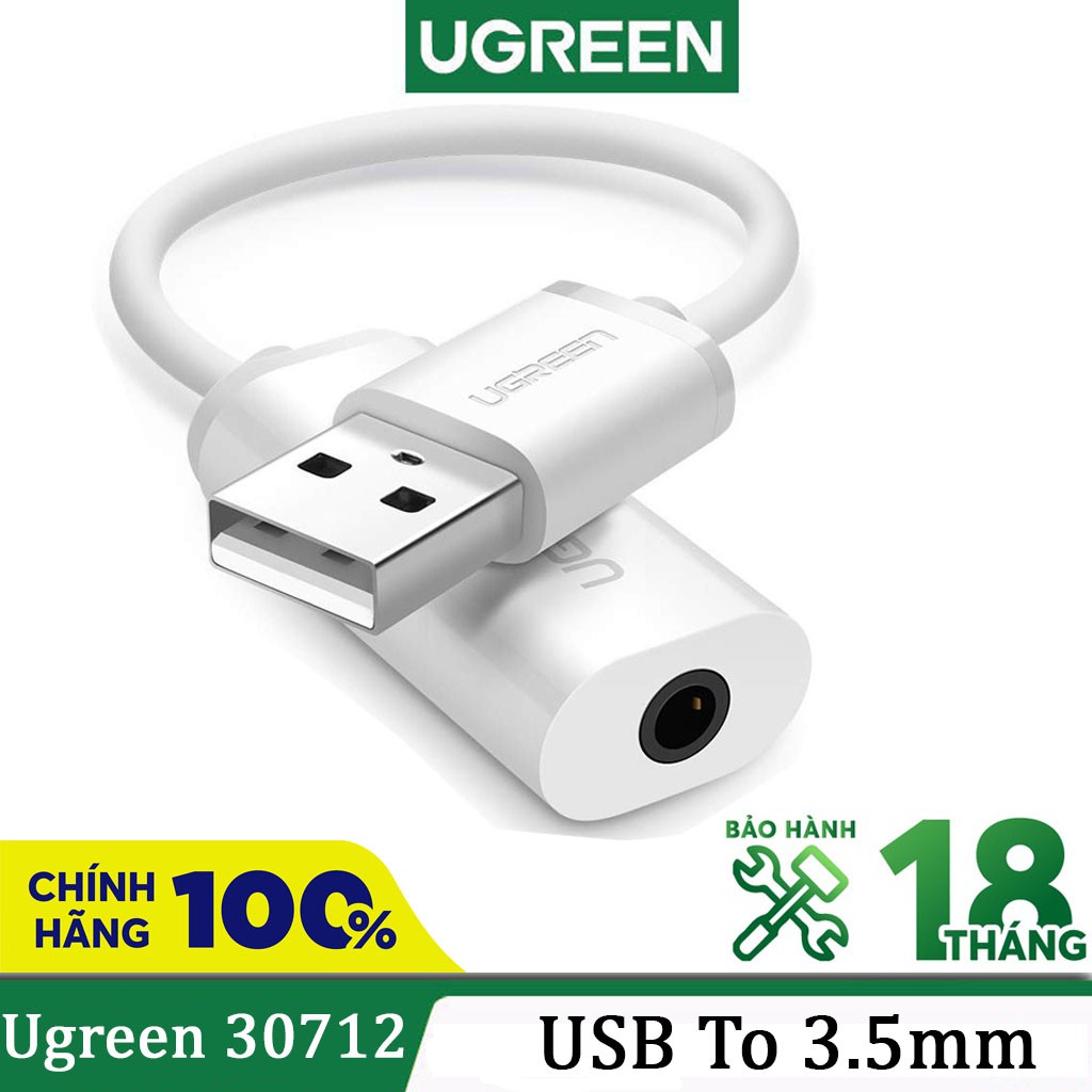 Cáp Chuyển Đổi USB Ra Audio 3.5mm Ugreen 30712 Cao Cấp | Shopee Việt Nam