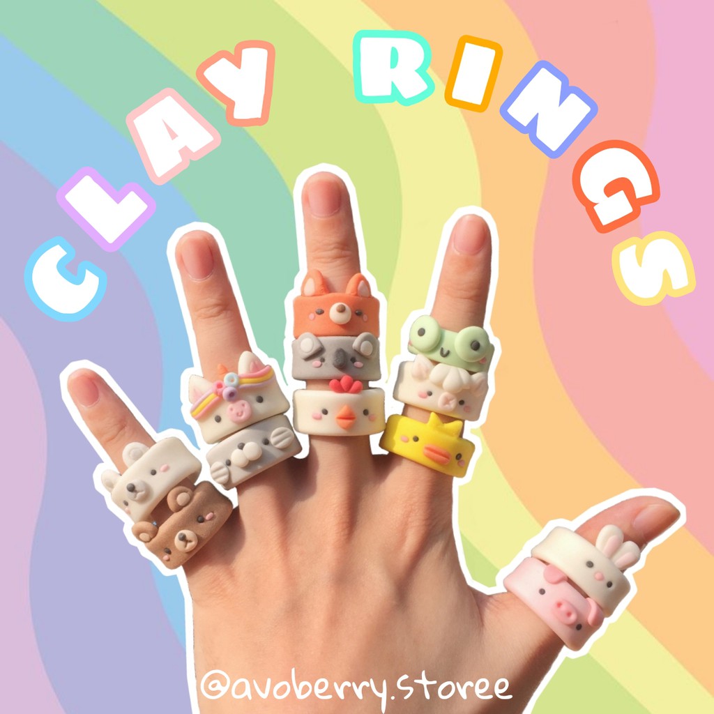 Nhẫn Đất Sét Clay Rings - Chunky Rings ( ĐỌC KĨ PHẦN MÔ TẢ SẢN PHẨM ...
