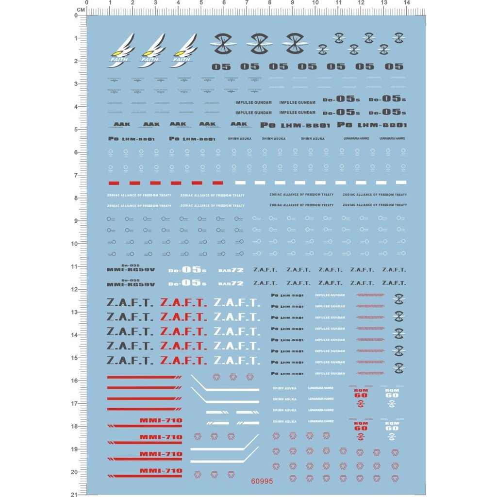 BỘ DECAL MÔ HÌNH GUNDAM WATER DECAL MG SWORD IMPULSE / FORCE IMPULSE ...