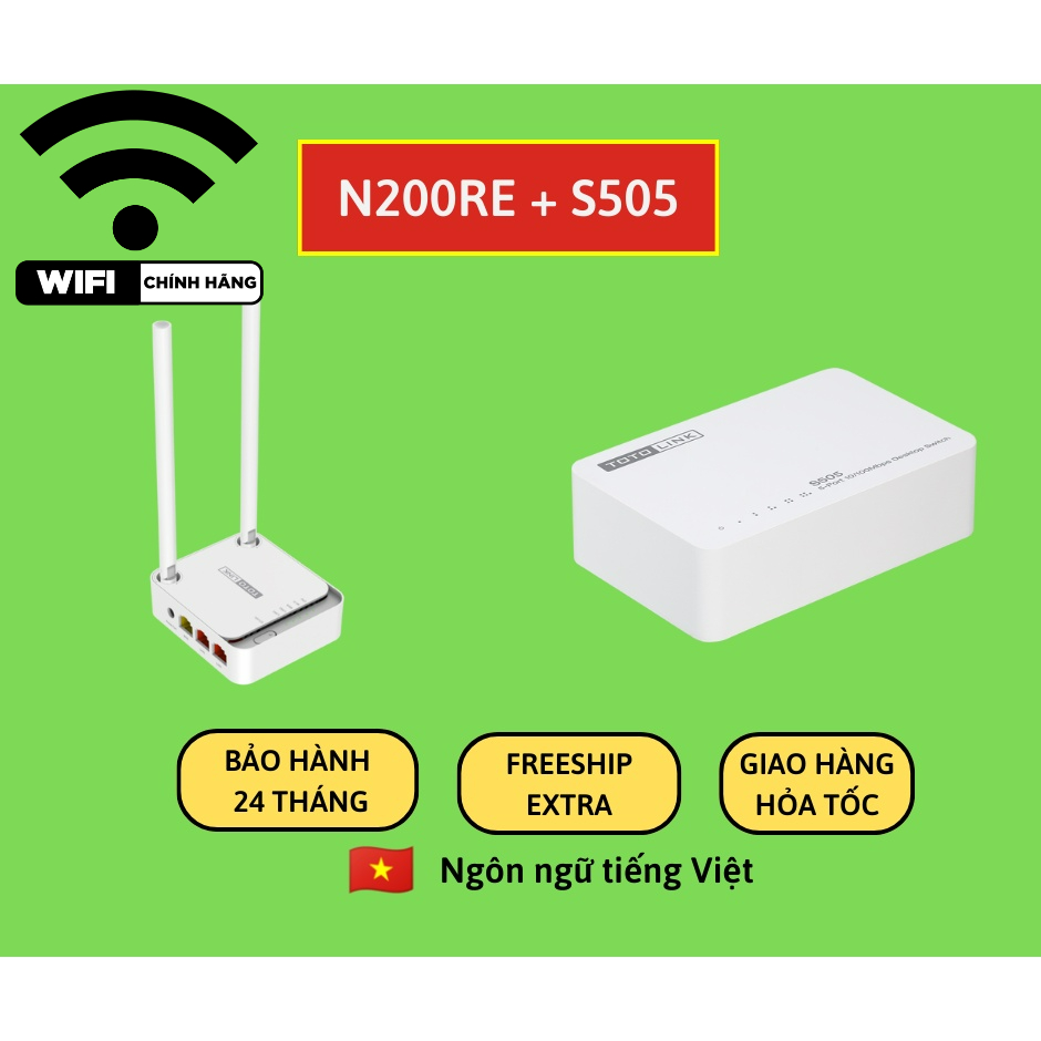 Mua Combo cục phát wifi chuẩn N 300Mbps và bộ chia mạng 10/100Mbps ...