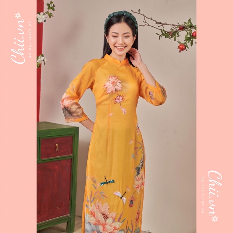 Mua Áo Dài Cách Tân Hoa Sen Kết Nổi Đính Hạt Thủ Công 4 Tà giá rẻ nhất ...