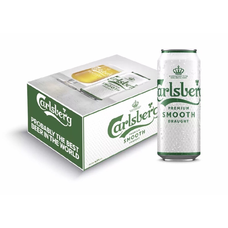Bia Carlsberg Premium Smooth Draught lon - 1 thùng 12 lon 500ml ...
