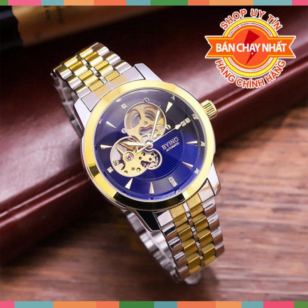 Đồng hồ cơ nam BYINO automatic dây thép không gỉ0 | Shopee Việt Nam