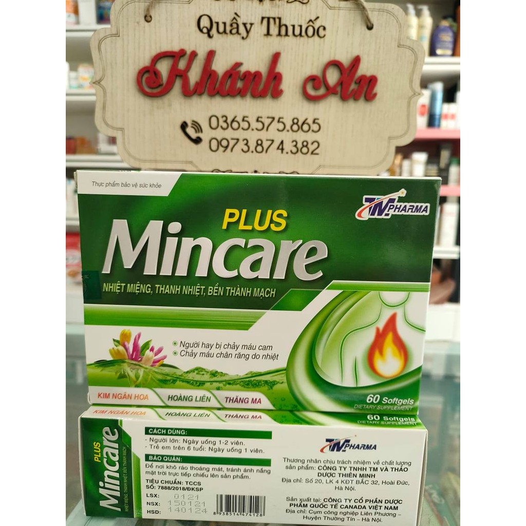 Viên uống nhiệt miệng Mincare plus hộp 60 viên | Shopee Việt Nam