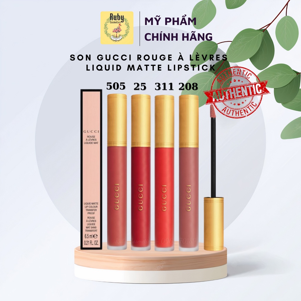[SON GUCCI NEW 2022] Son Kem Lì Gucci Rouge Liquid Matte Màu 208, Màu ...