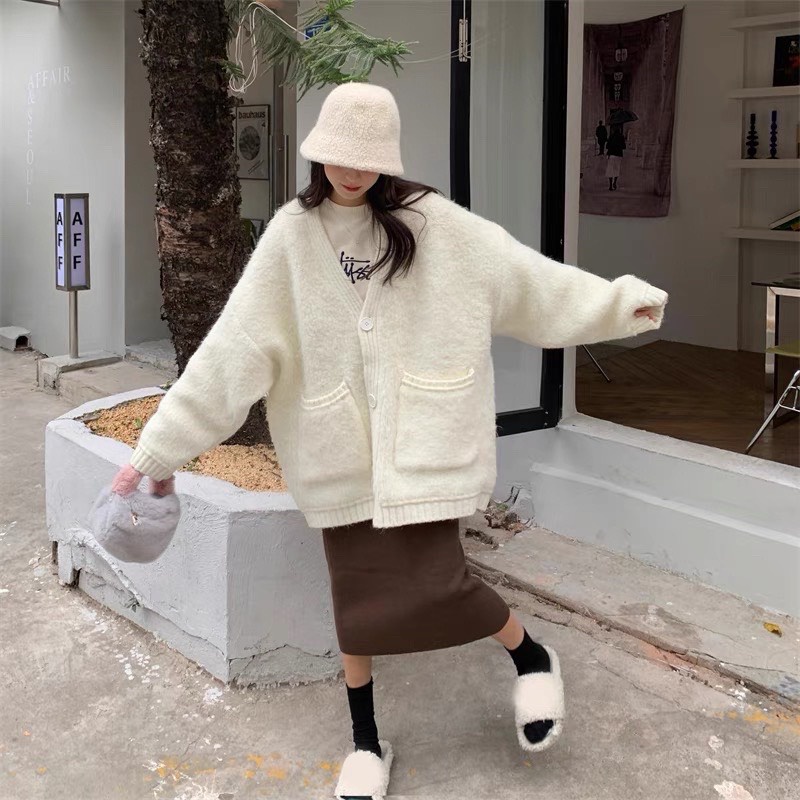 Mua Áo Khoác Cadigan, Áo Cadigan Nữ Chần Lông Phong Cách Hàn Quốc Siêu ...