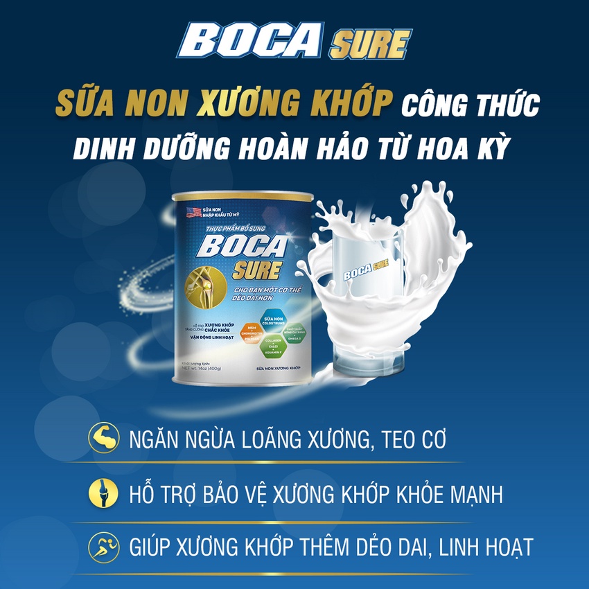 Sữa Boca Sure - 400G - Sữa Hỗ Trợ Xương Khớp Tăng Cường Chắc Khoẻ Vận ...
